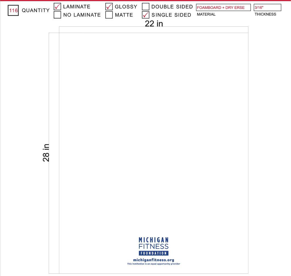 A-Frame Whiteboard Insert | SNAP-Ed at Michigan Fitness